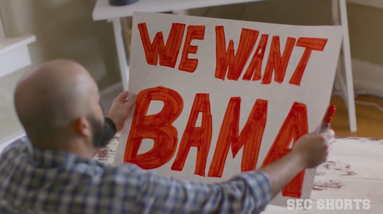 WATCH: SEC Shorts hilariously takes on 'We Want Bama' signs - Saturday ...