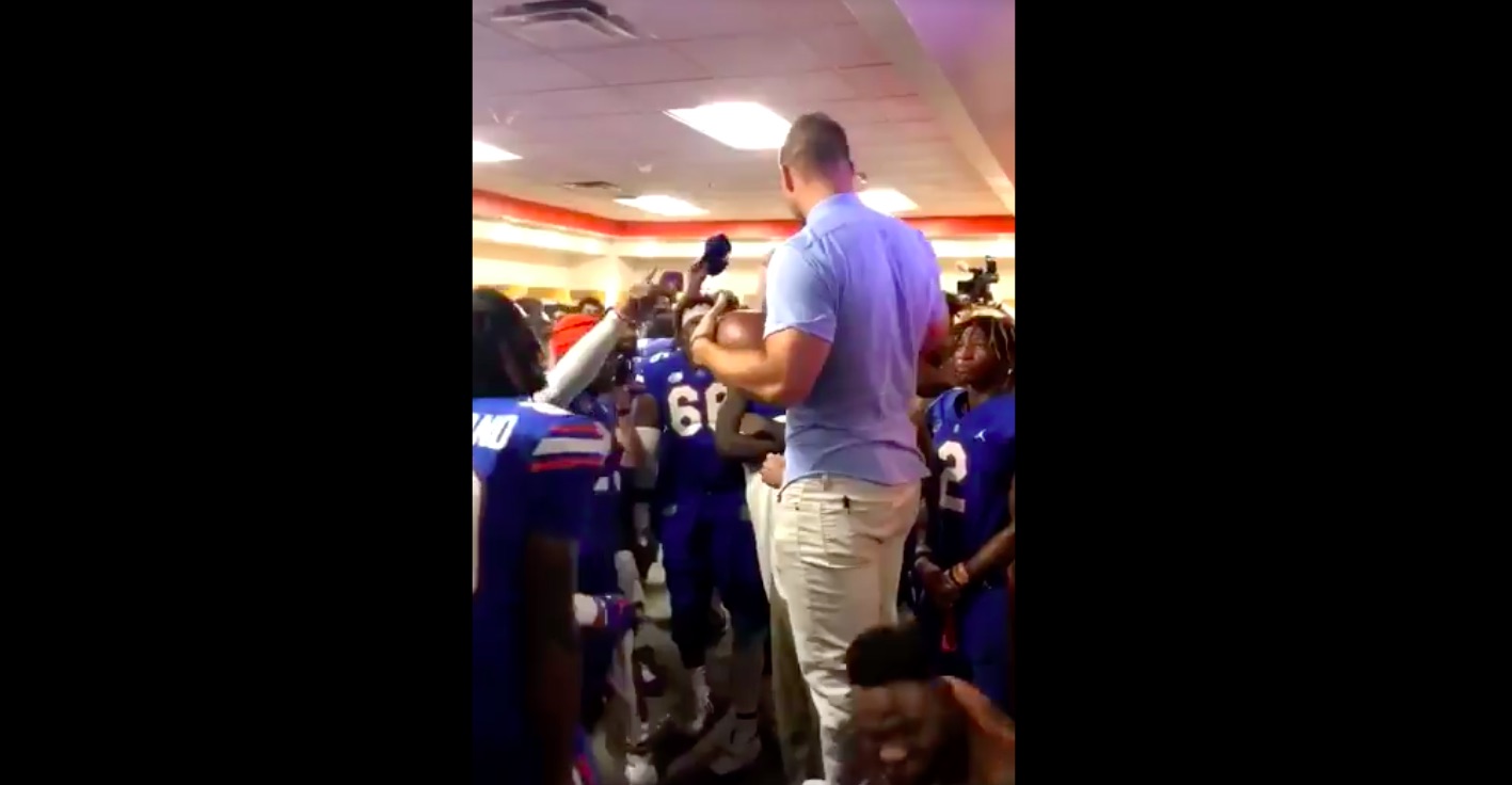 WATCH: Tim Tebow delivers passionate post-game speech after upset win ...