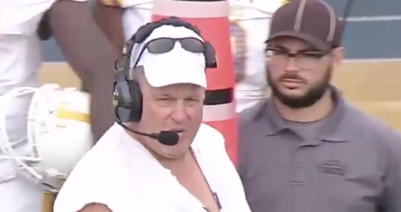 WATCH: High school coach going viral for ridiculous sideline attire ...