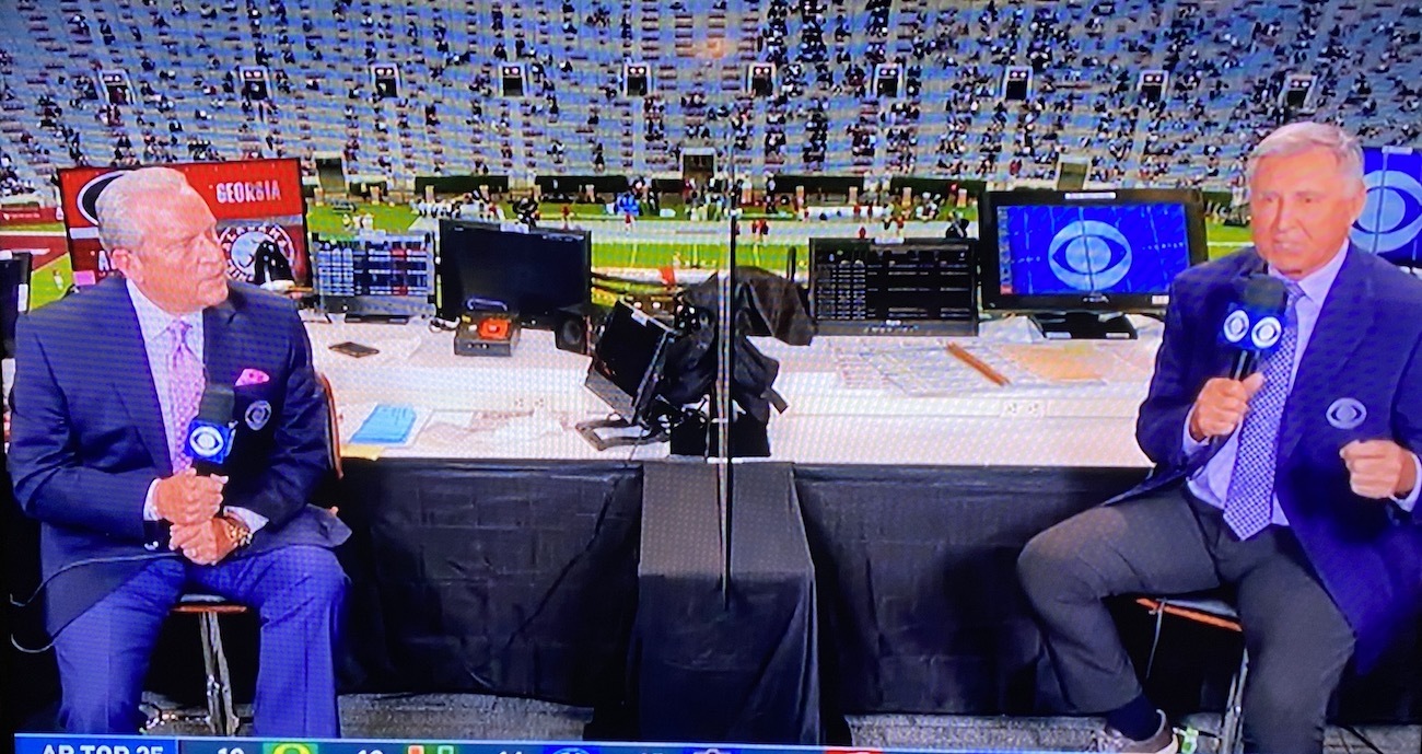 Social media calling out Gary Danielson for CBS broadcast of Georgia at ...