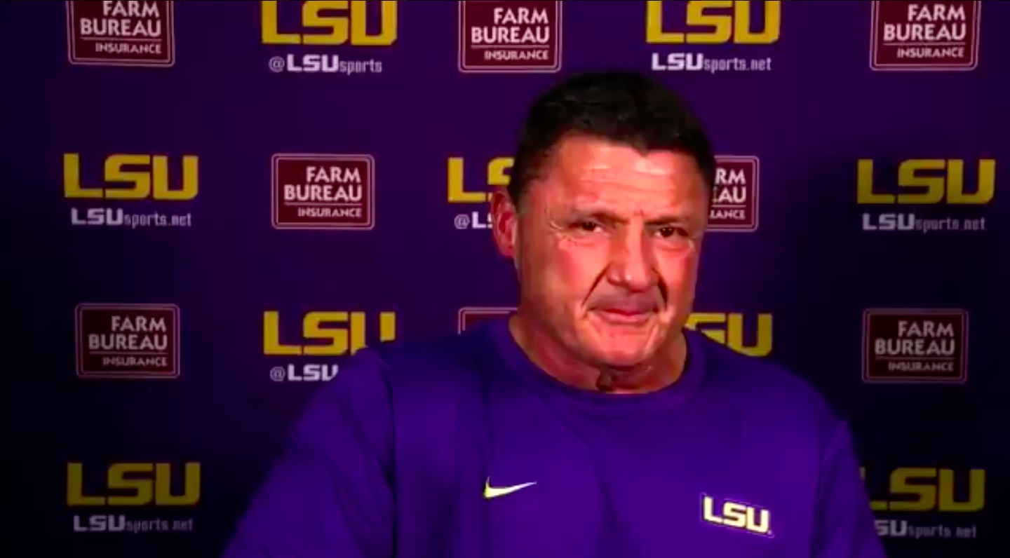 Ed Orgeron reacts to Marco Wilson's shoe-throwing incident that helped ...