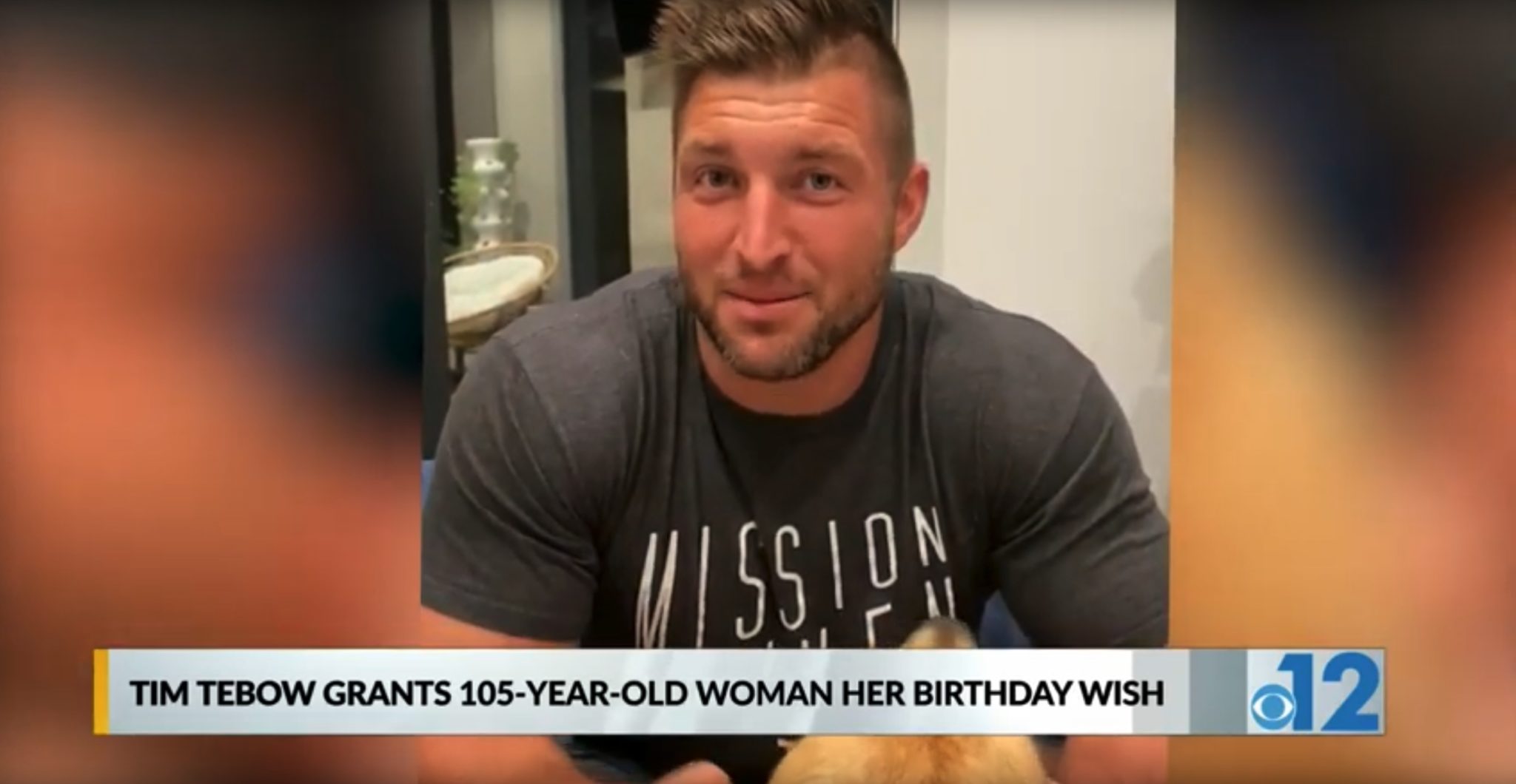 Tim Tebow surprises 105-year-old fan with birthday message - Saturday ...