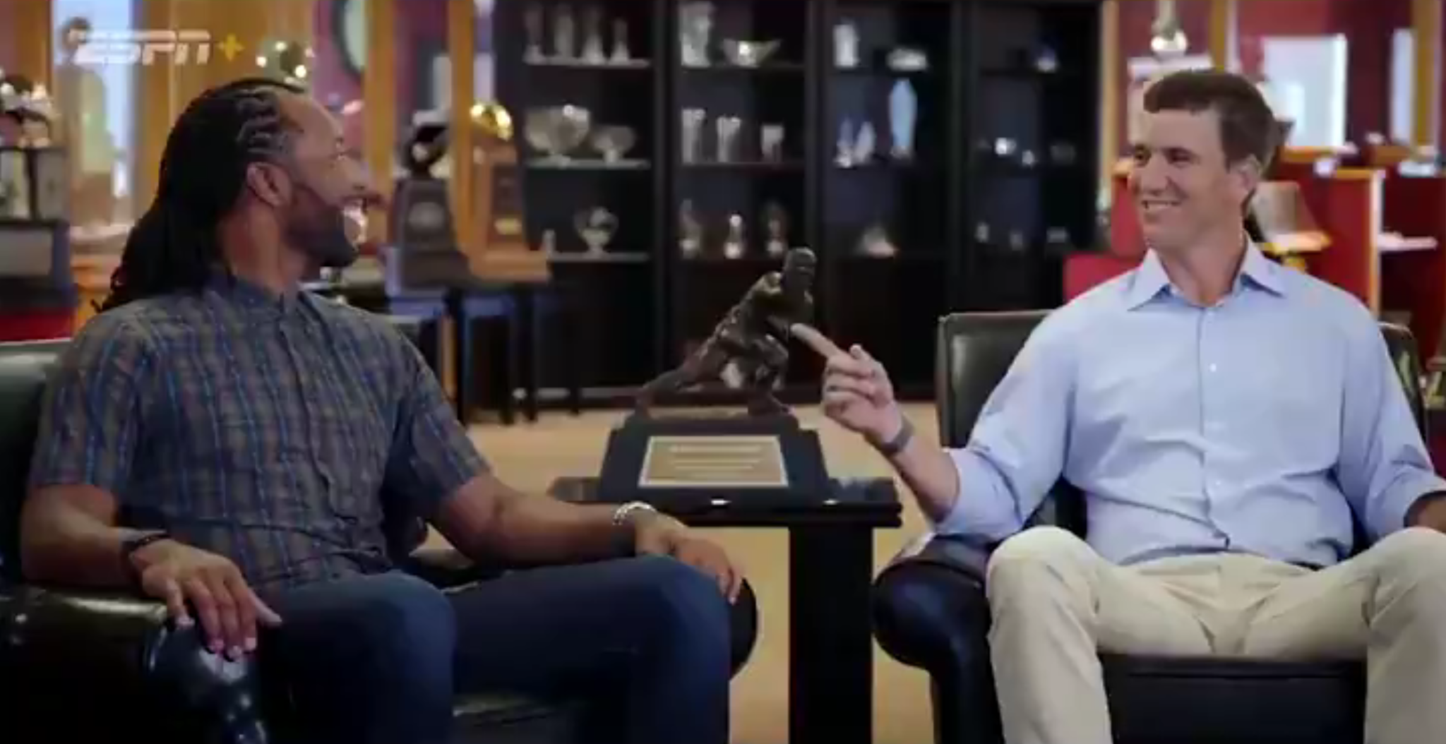 Larry Fitzgerald tells Eli Manning his simple reaction when learning he ...