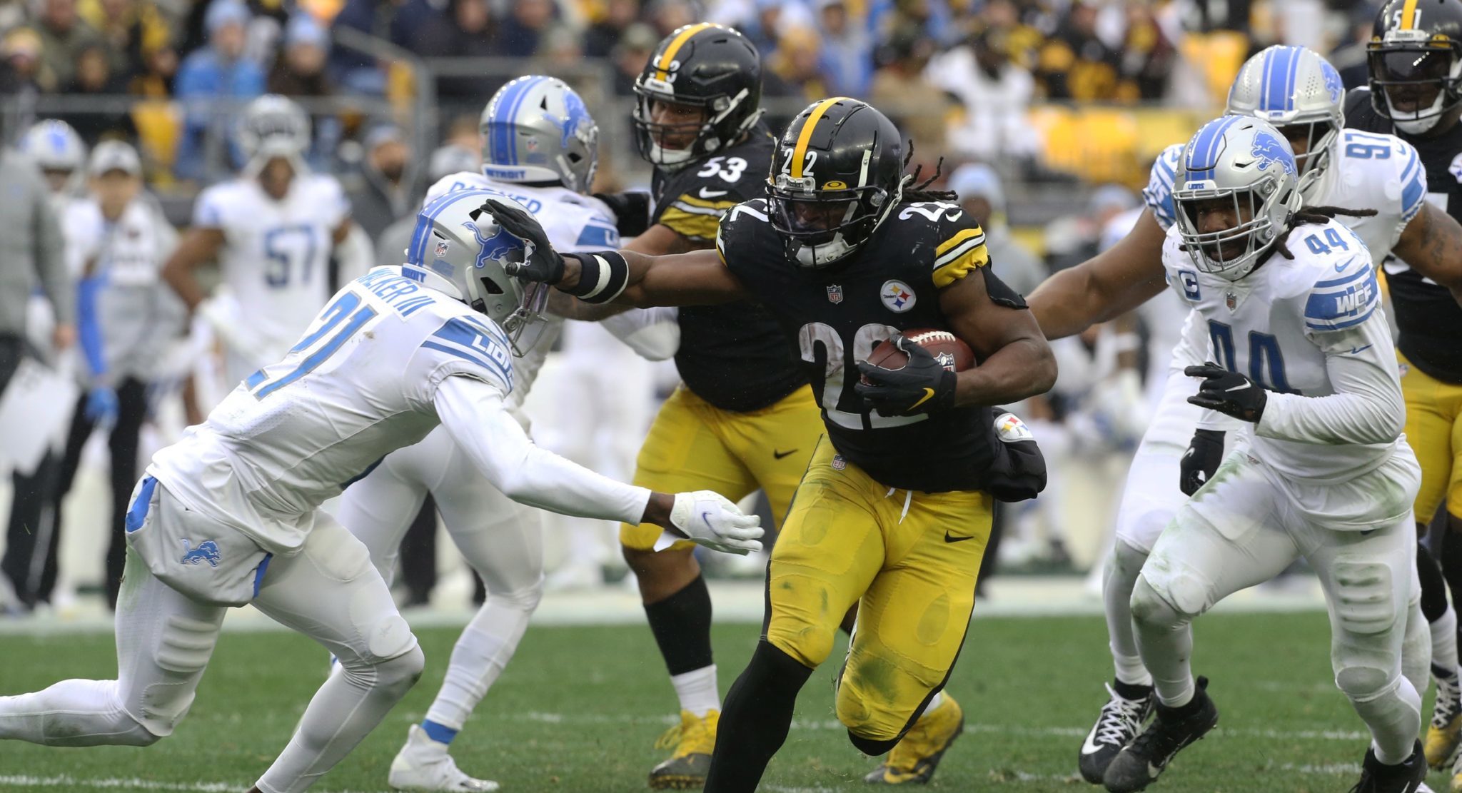 Najee Harris entering rare NFL territory with huge rookie season ...