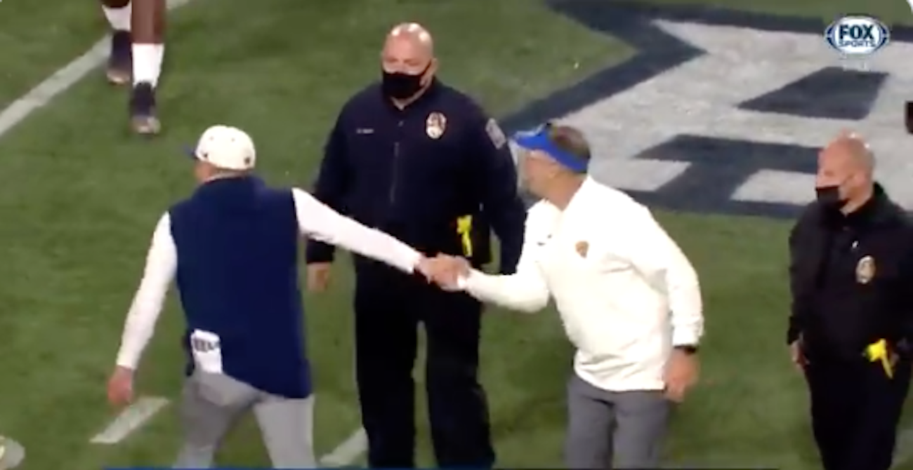 ACC head coaches share icy, awkward postgame handshake - Saturday Down ...