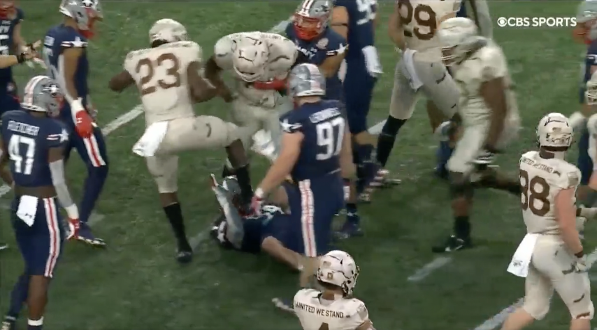 Army-Navy game turns chippy with post-whistle ankle-grabbing and a ...