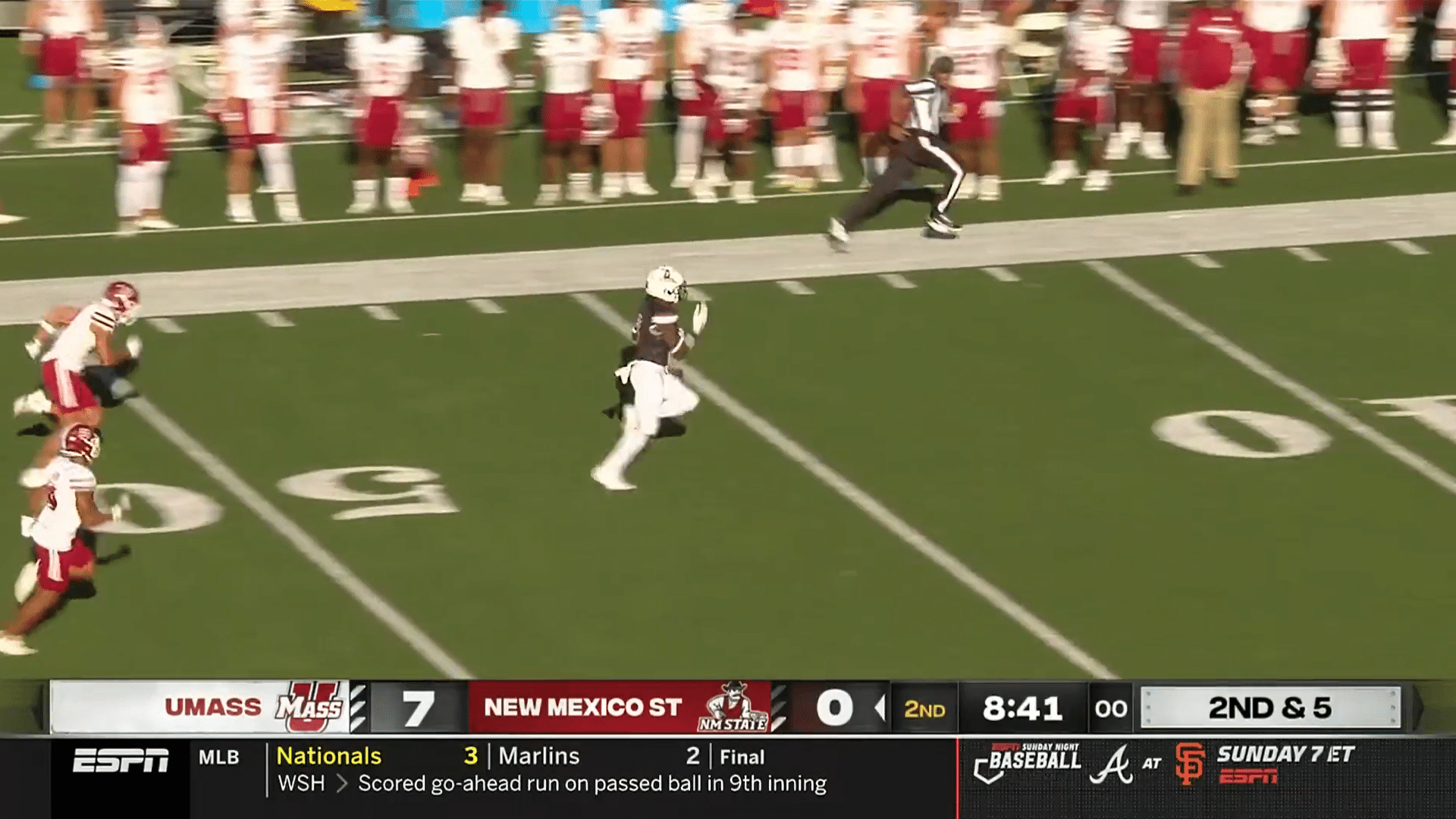 New Mexico State RB shows off wheels with untouched 80-yard scamper ...