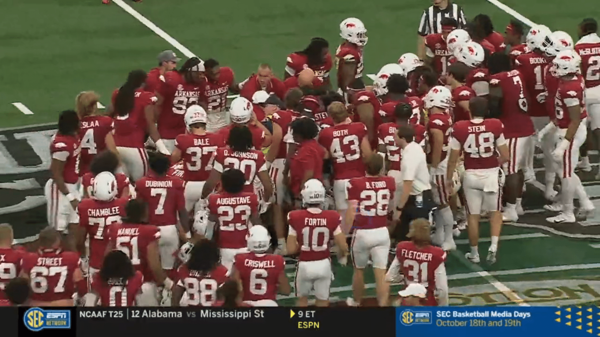 John Morgan, Arkansas defender, carted off field following collapse vs ...