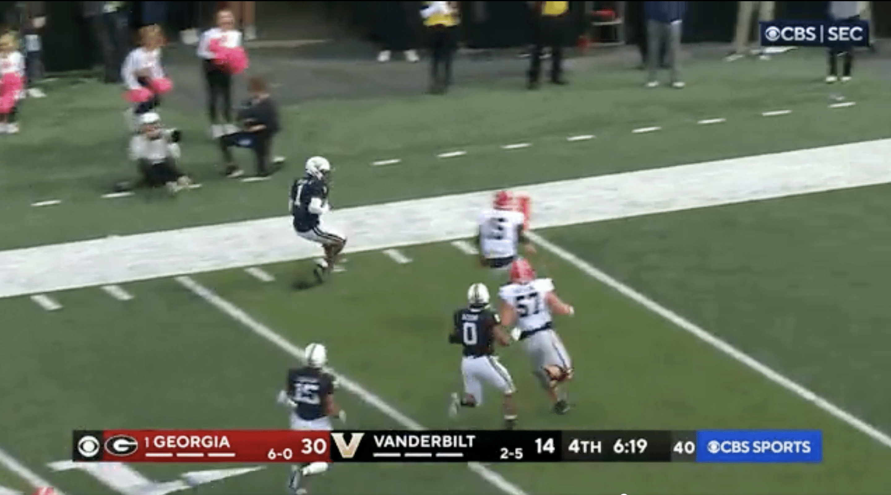 Carson Beck throws late interception at Vanderbilt, but prevents pick-6 ...