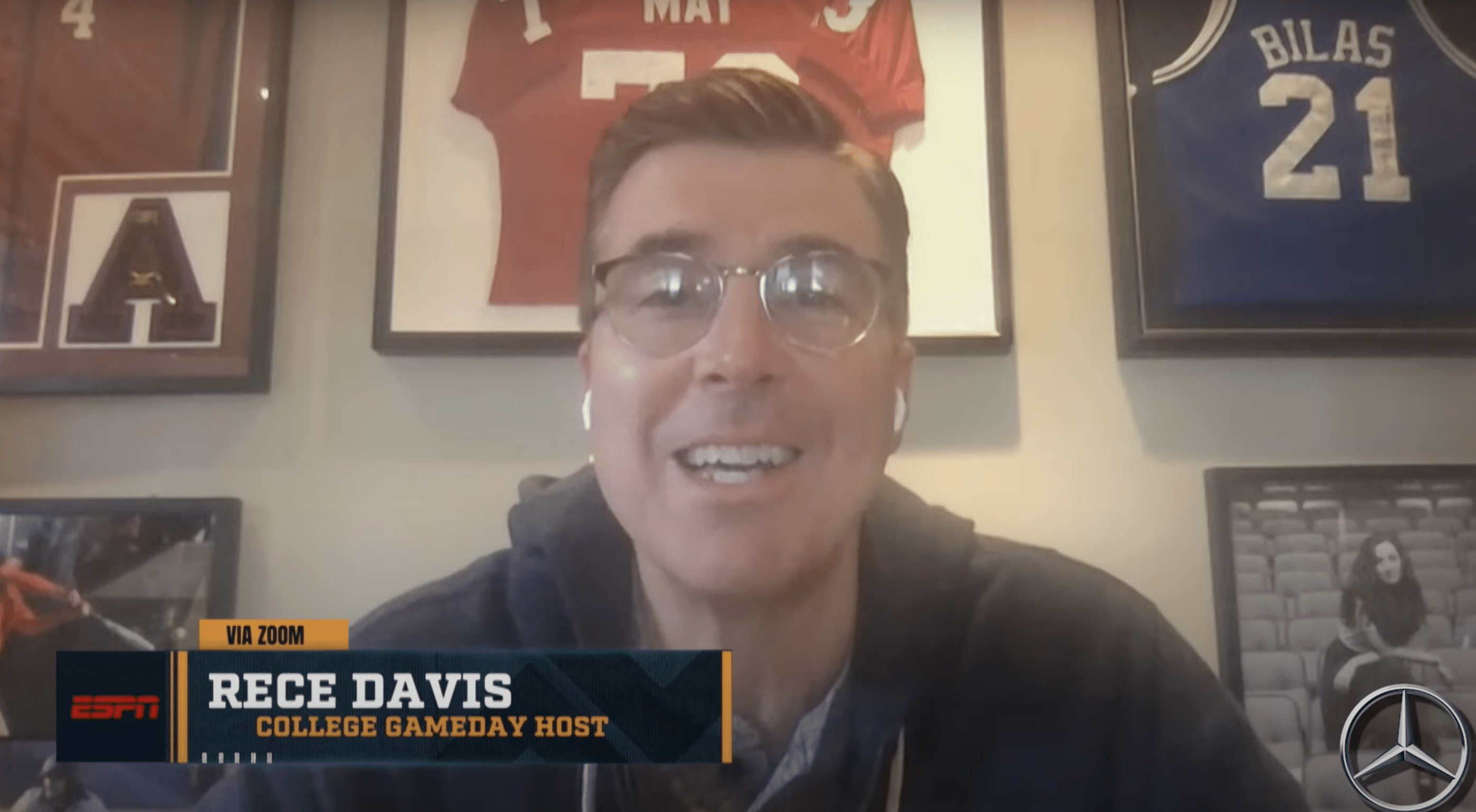 Rece Davis speaks to Pat McAfee's 'villain' role on College GameDay ...