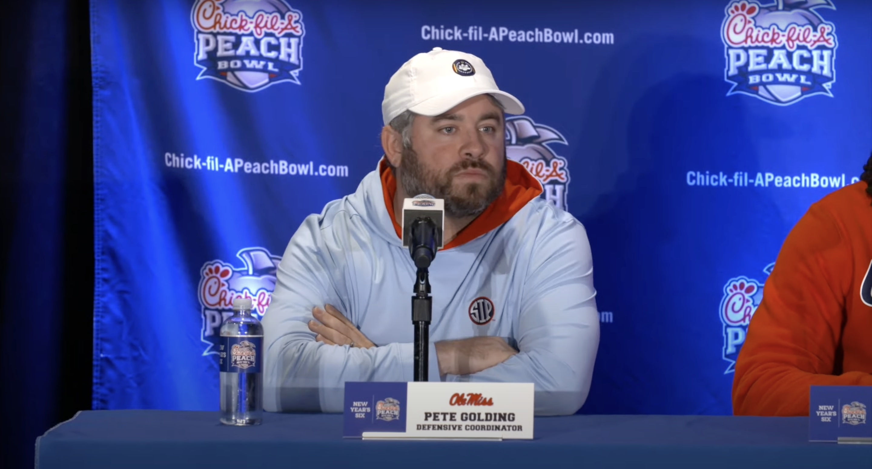 Pete Golding speaks to the bulk of the Ole Miss defense playing in the ...