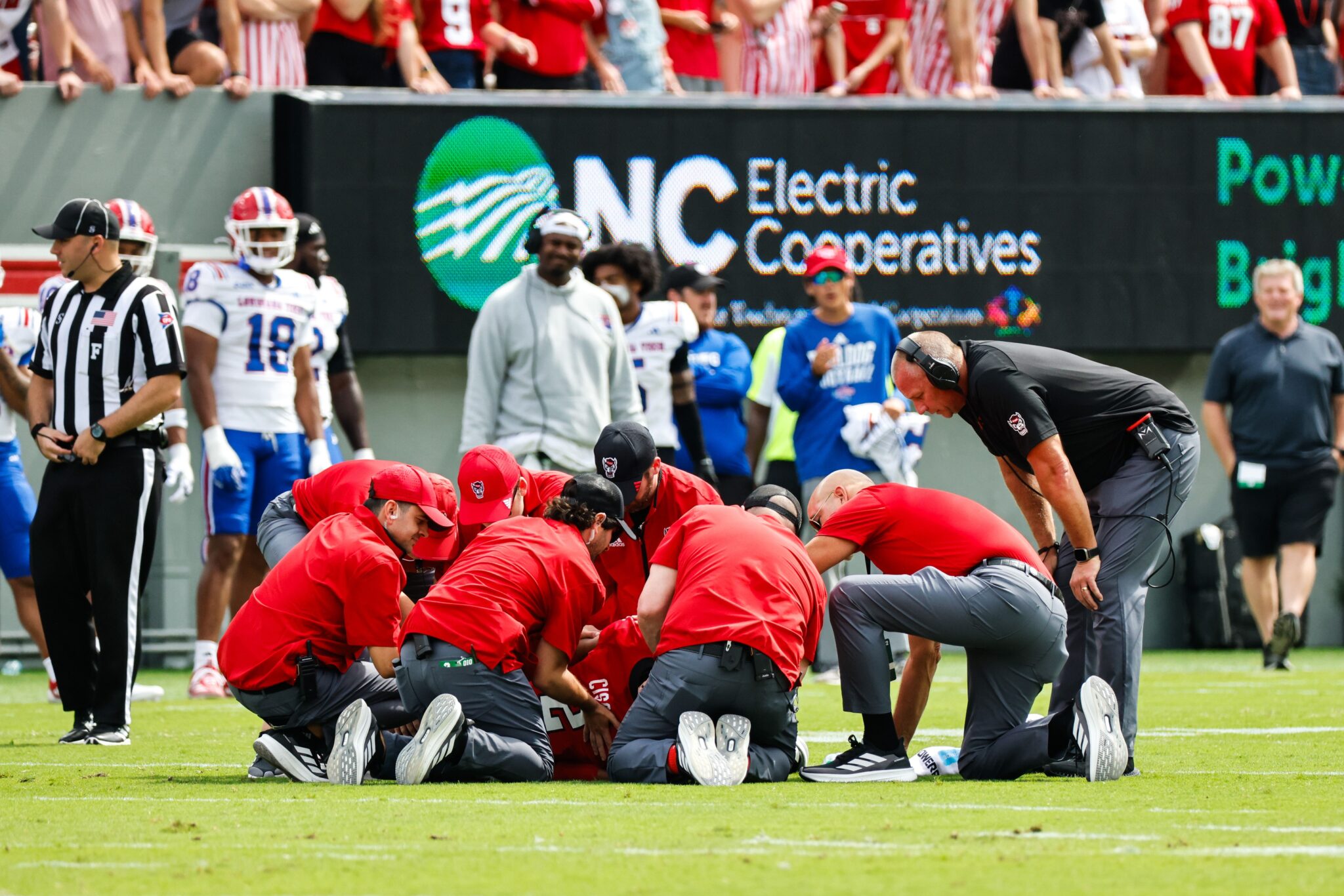 NC State QB Grayson McCall exits game vs. Wake Forest after scary hit ...