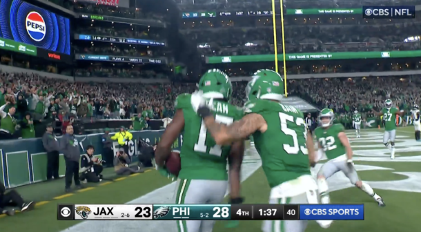 Nakobe Dean clinches Eagles win over Jaguars with first career ...