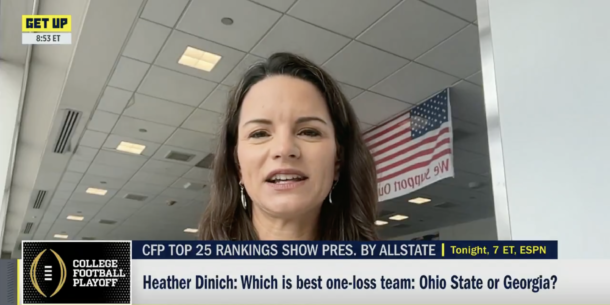 ESPN's Heather Dinich predicts top 1-loss team in initial CFP rankings ...