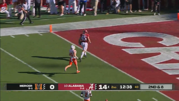 Robbie Ouzts, Alabama TE, breaks through coverage for 44-yard TD ...
