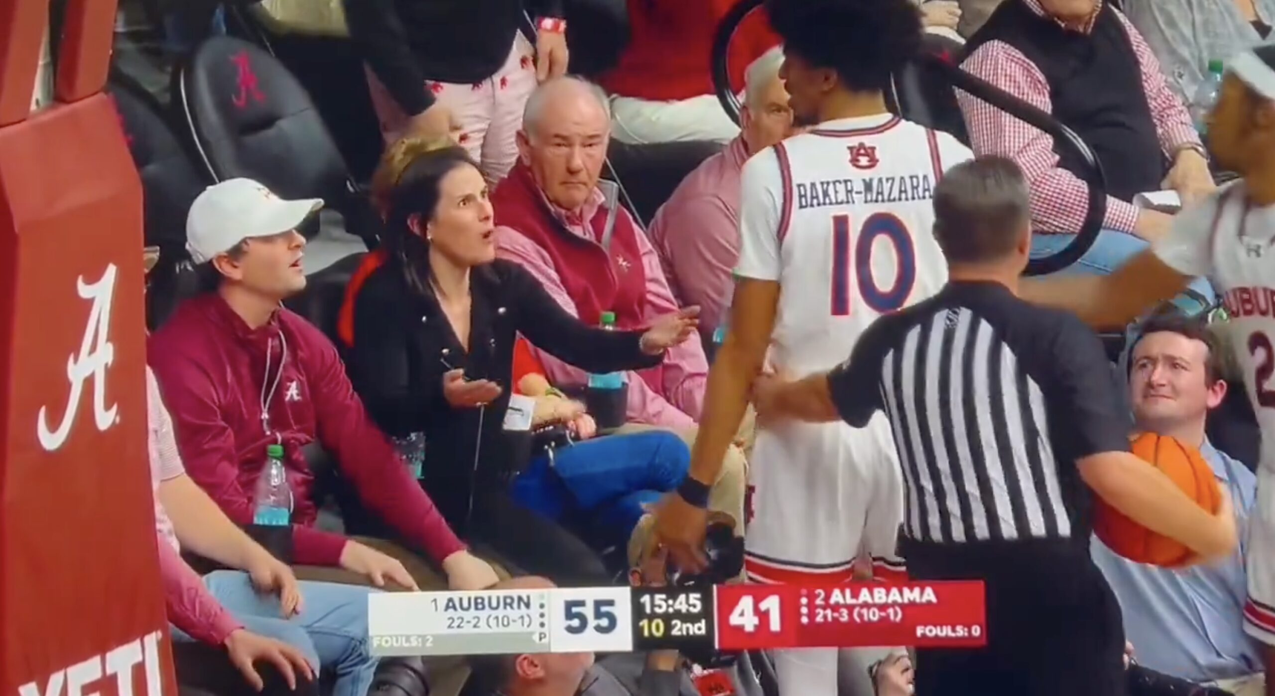 Alabama fans, Chad Baker-Mazara exchange words following collision ...