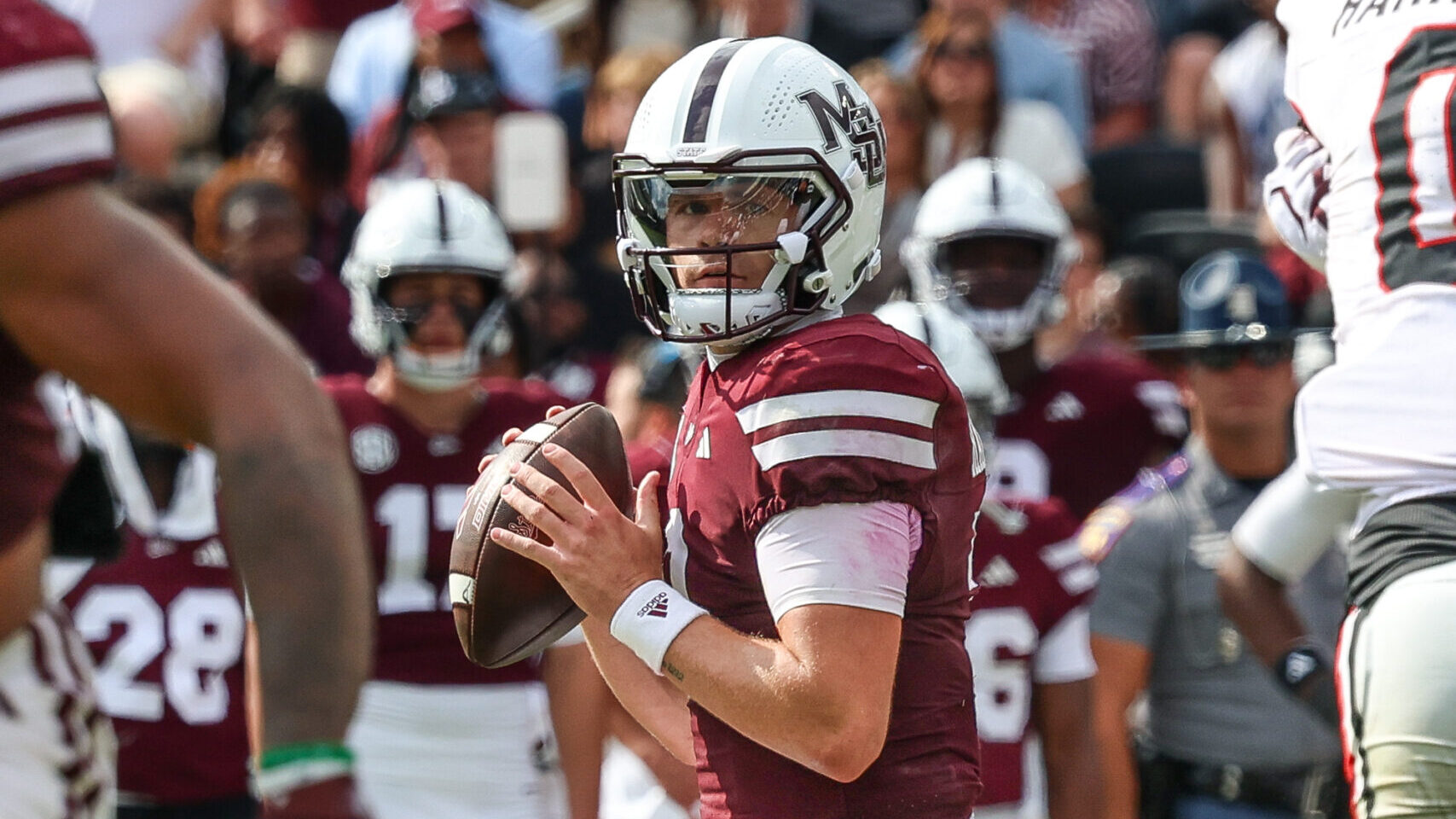Mississippi State QB Blake Shapen exits game vs. Georgia - Saturday ...