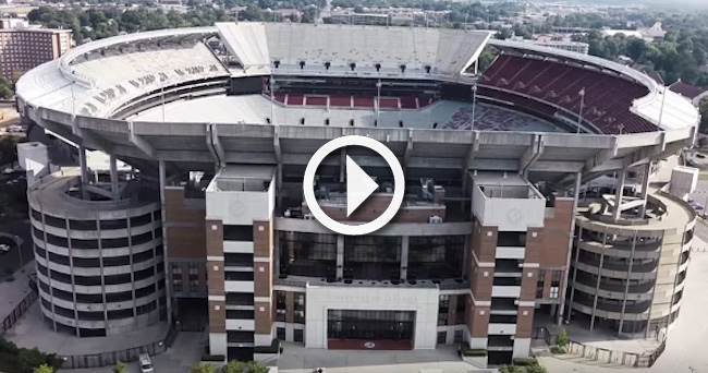 Drone video shows off Alabama's Bryant-Denny Stadium
