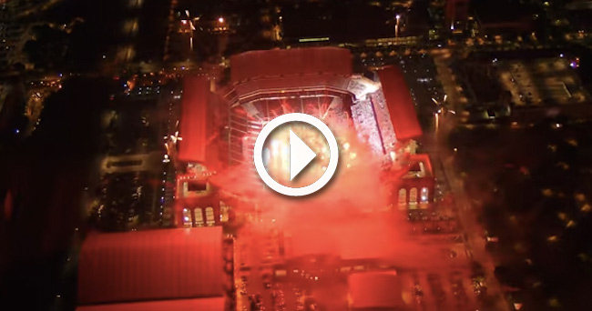 Video: Aerial view of Texas A&M's Midnight Yell