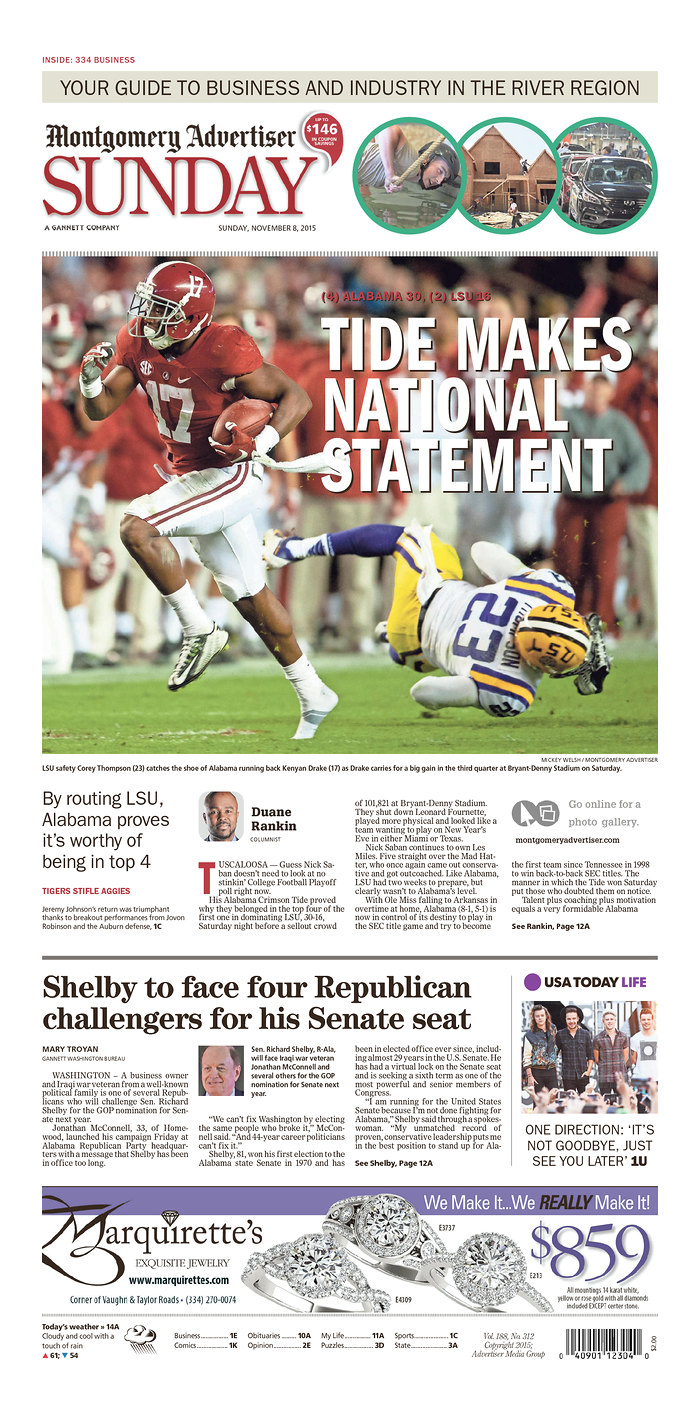 Photos: Alabama newspapers memorialize LSU victory on front page