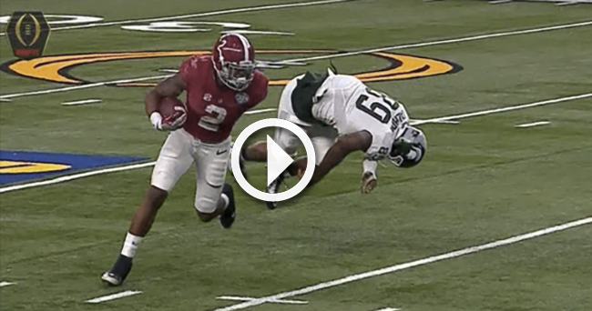 Video: Alabama's Derrick Henry stiff arms his way into the end zone