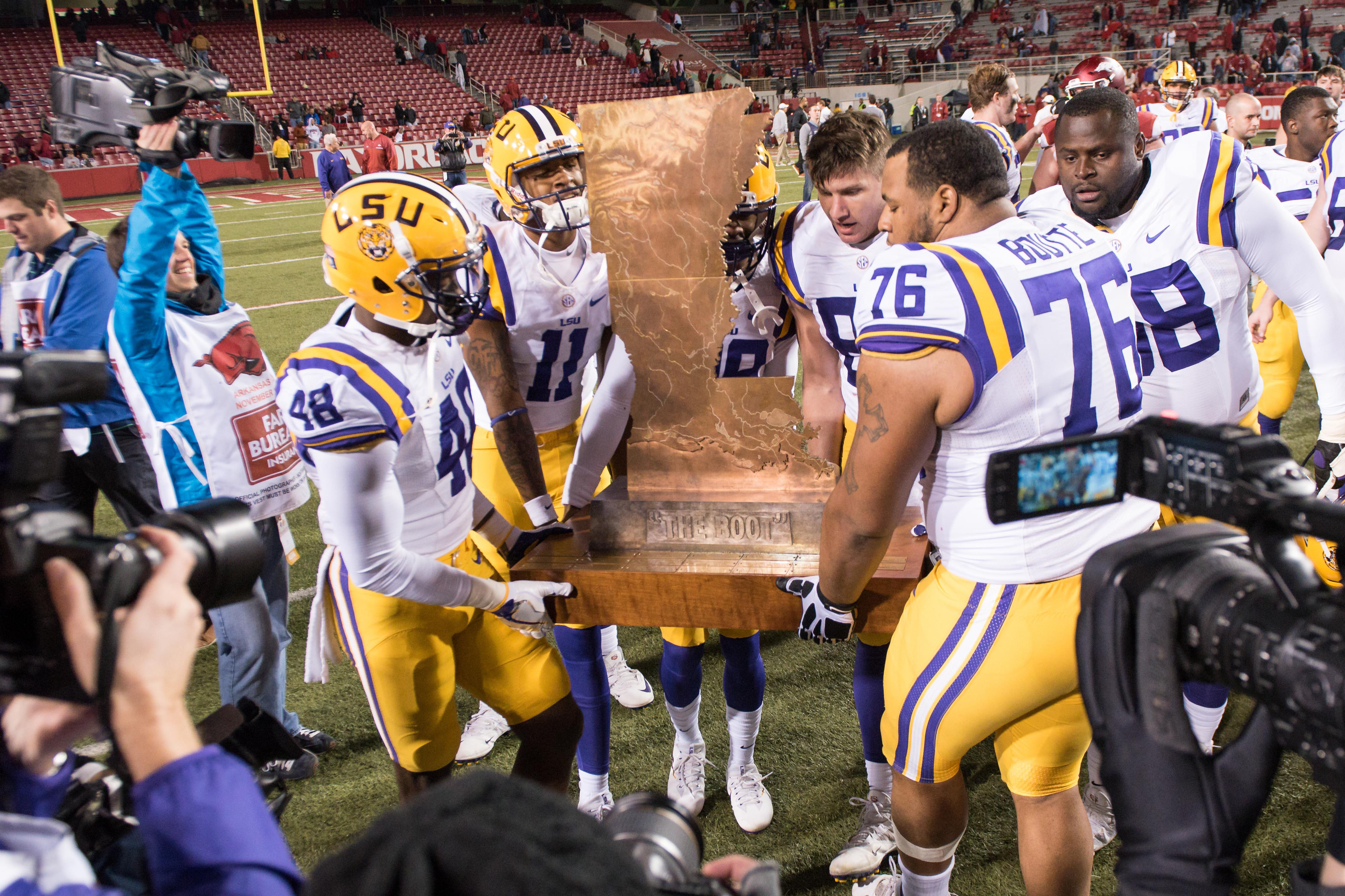 Photo: LSU showing off the return of The Boot to Baton Rouge