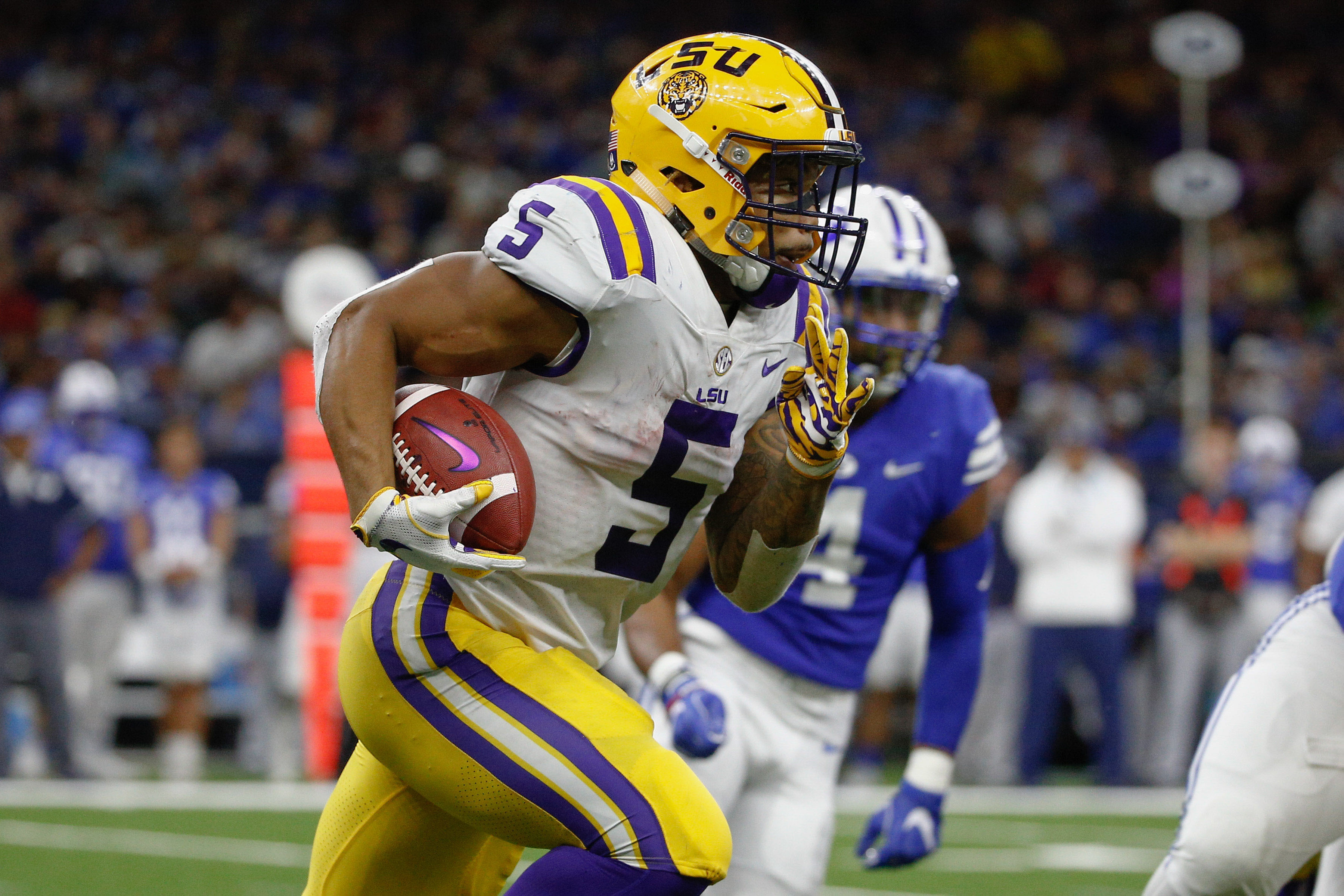 Report: LSU RB Derrius Guice misses a third-straight practice