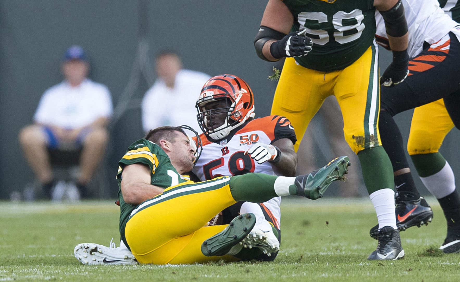 WATCH: Carl Lawson records first sack of NFL career