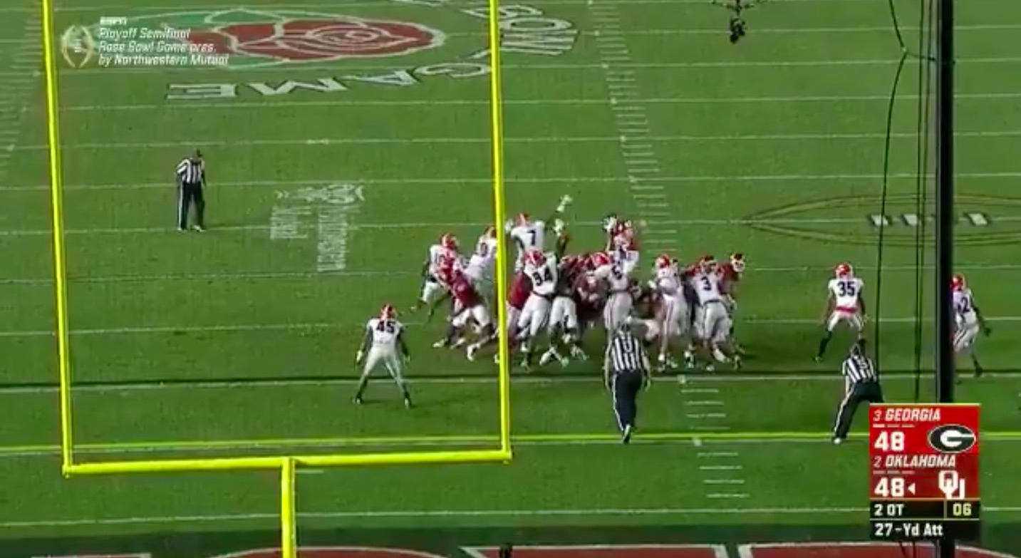 WATCH: Georgia blocks field goal in double-OT to set up game-winning TD WATCH: Georgia blocks field goal in double-OT to set up game-winning TD