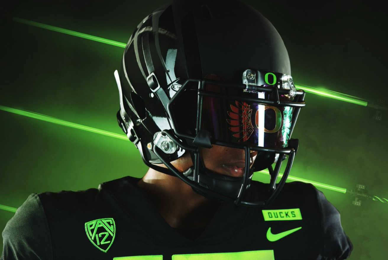 PHOTOS: Oregon unveils wild new uniform combination for Saturday's game PHOTOS: Oregon unveils wild new uniform combination for Saturday's game