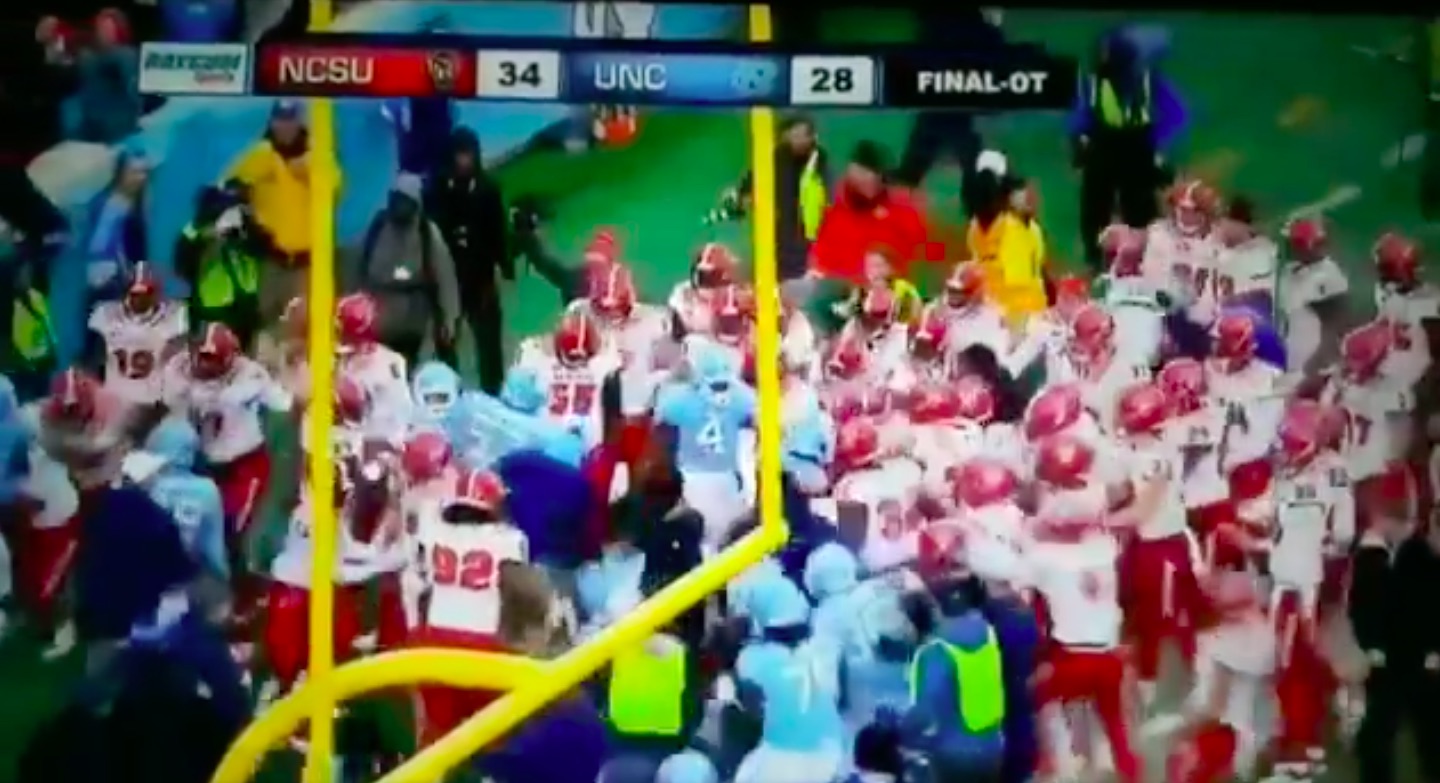 WATCH: Brawl breaks out in NC State-North Carolina game after winning ...