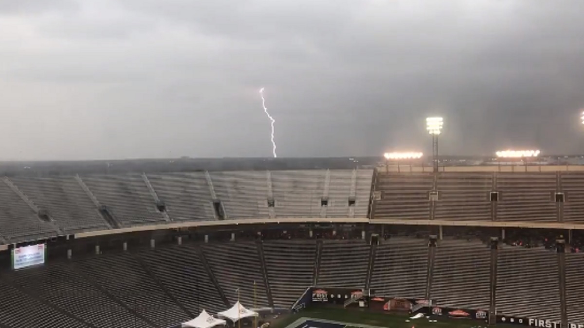 First Responder Bowl stuck in lengthy weather delay