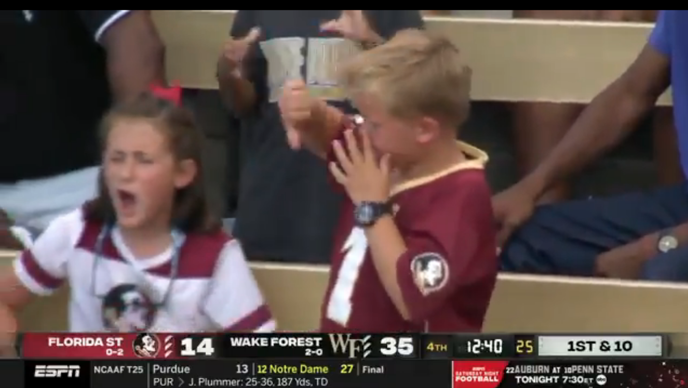 Young Florida State fans go viral for hilarious reaction to Seminoles ...